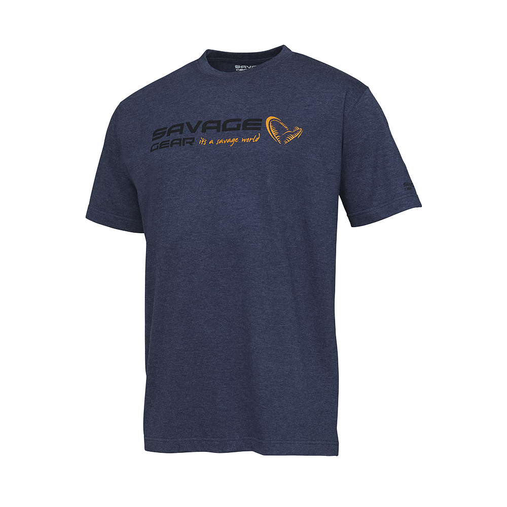 SAVAGE GEAR SIGNATURE LOGO T-SHIRT-BLUE MELANGE - Lov i ribolov Benko